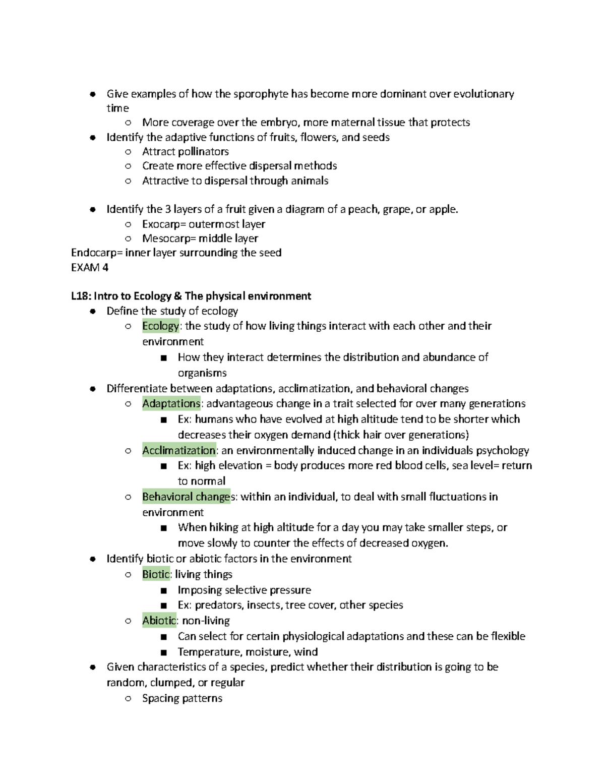 UCSD BIO learning objectives 16 - Give examples of how the sporophyte ...