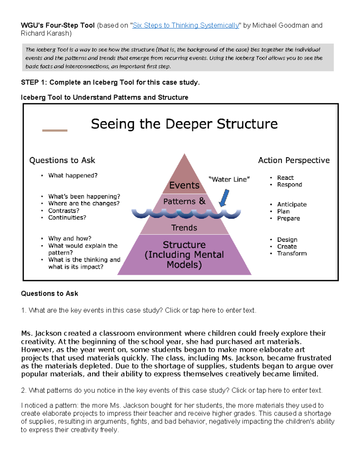 Four Steps Tool Case Study Analysis (Task 3) - Studocu