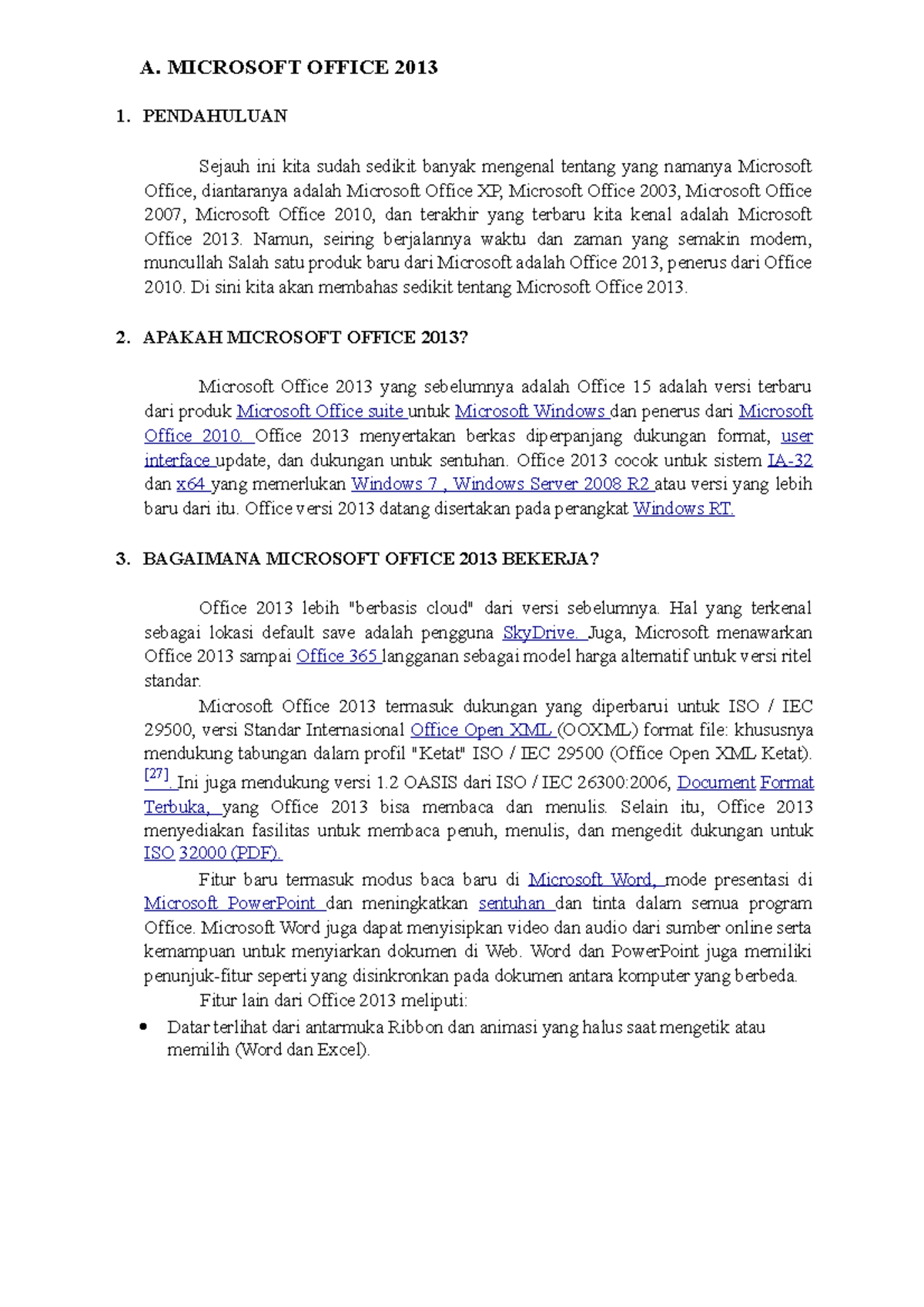 Modul Microsoft Word 2013: Panduan Fitur dan Penggunaan Dasar - Studocu