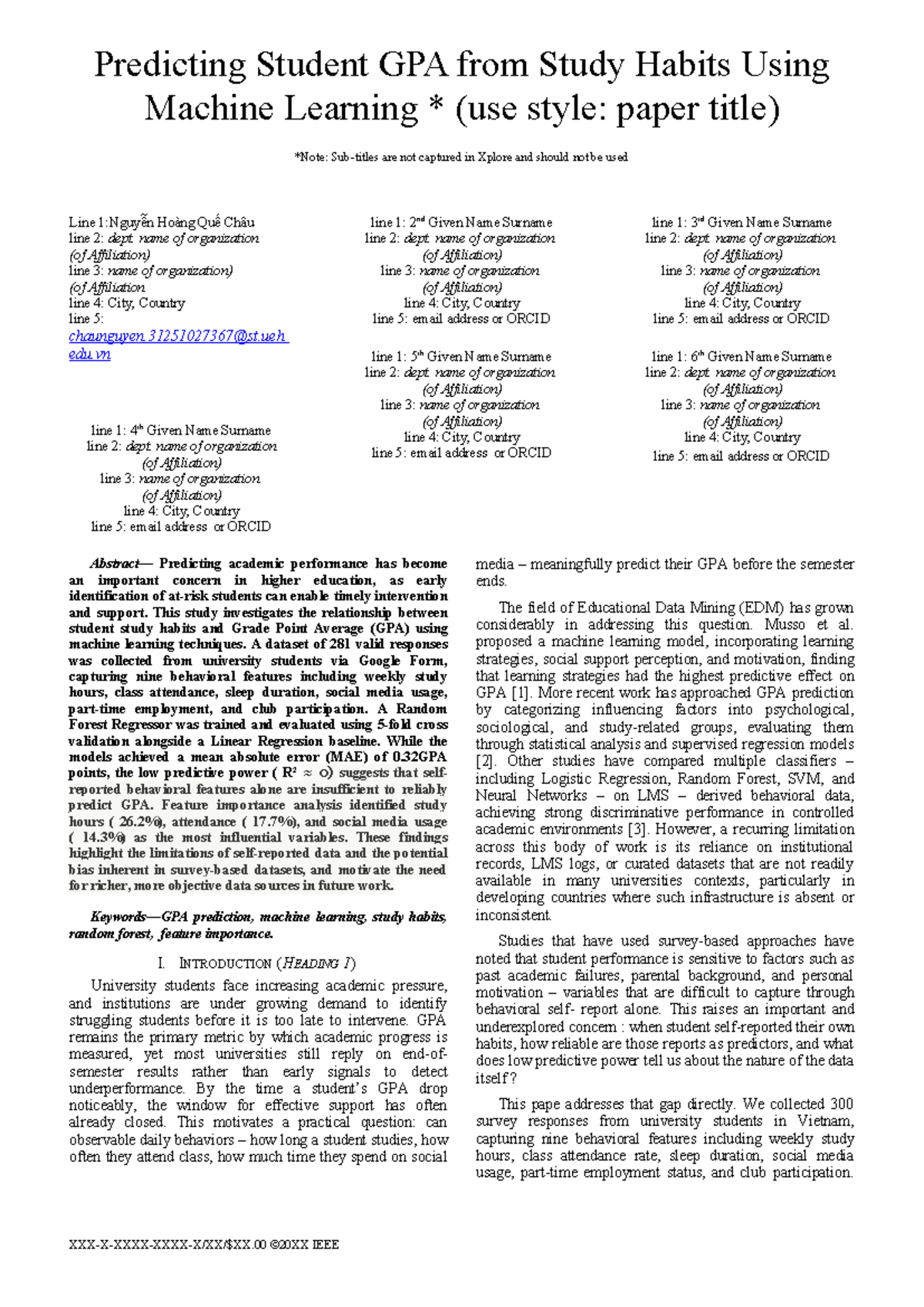 Predicting Student GPA from Study Habits: A Machine Learning Approach ...