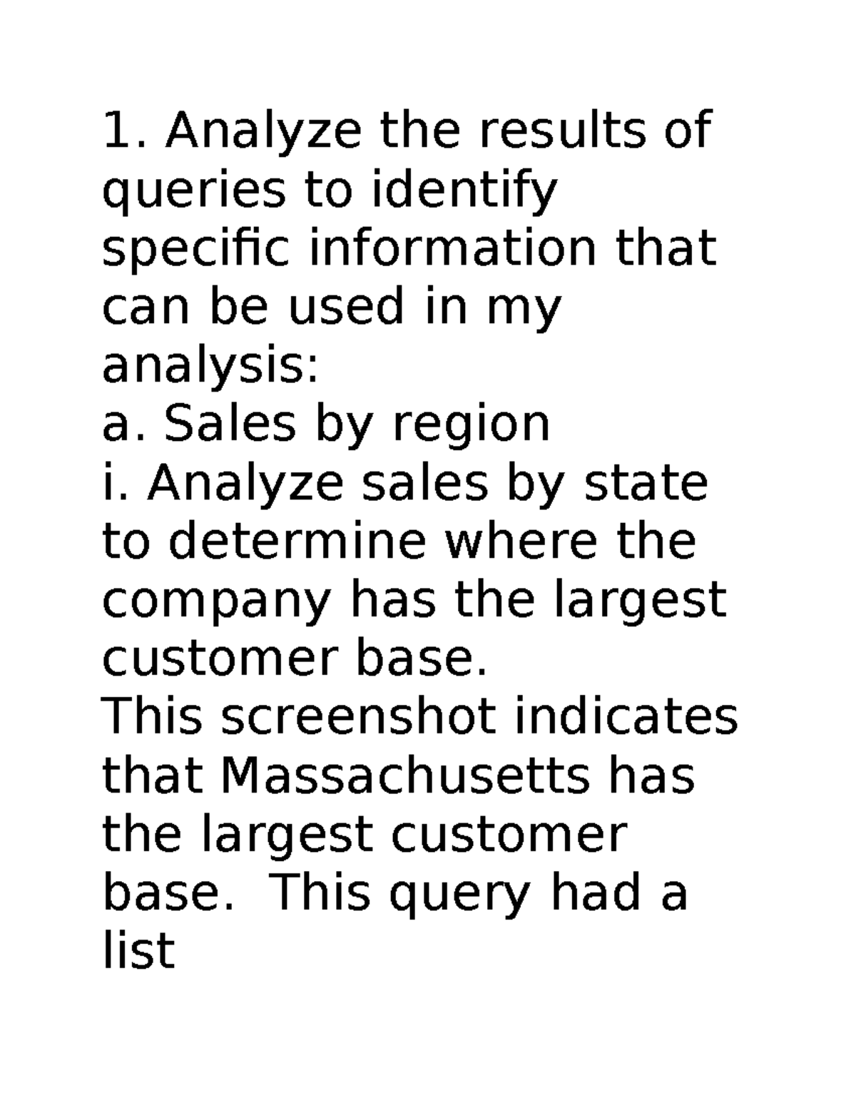 5-3 Major Activity: Sales Queries Analysis and Insights - Studocu