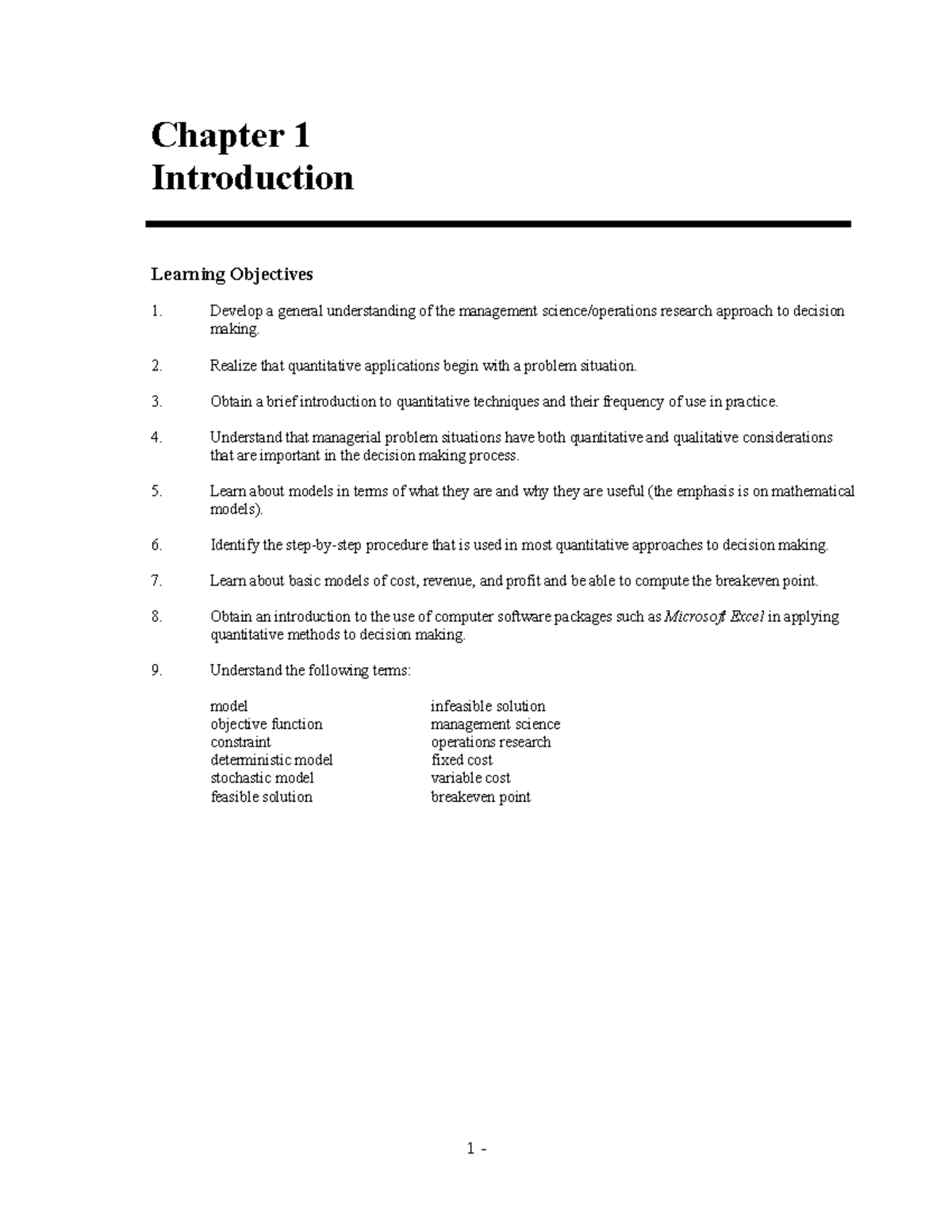 Chapter 1 Solutions - Introduction Learning Objectives Develop a ...