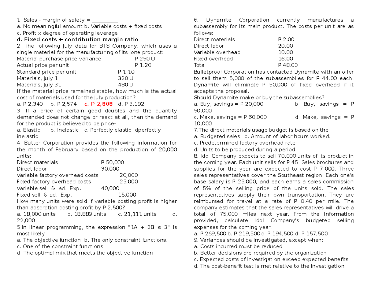 MAS - Comprehensive Reviewer for Financial Management Concepts - Studocu