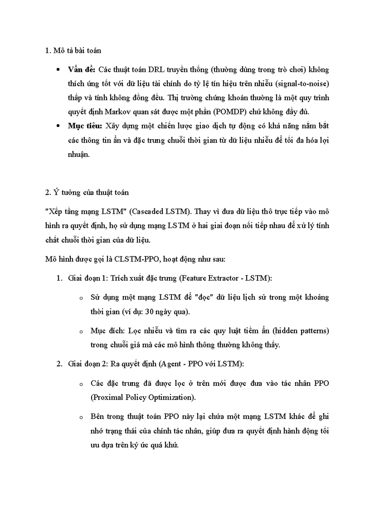 RL LSTM Trading Strategy for Financial Markets Analysis - Studocu