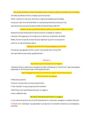 Module-1-ap - None - MODULE 1 Ang GLOBALISASYON ay proseso ng ...