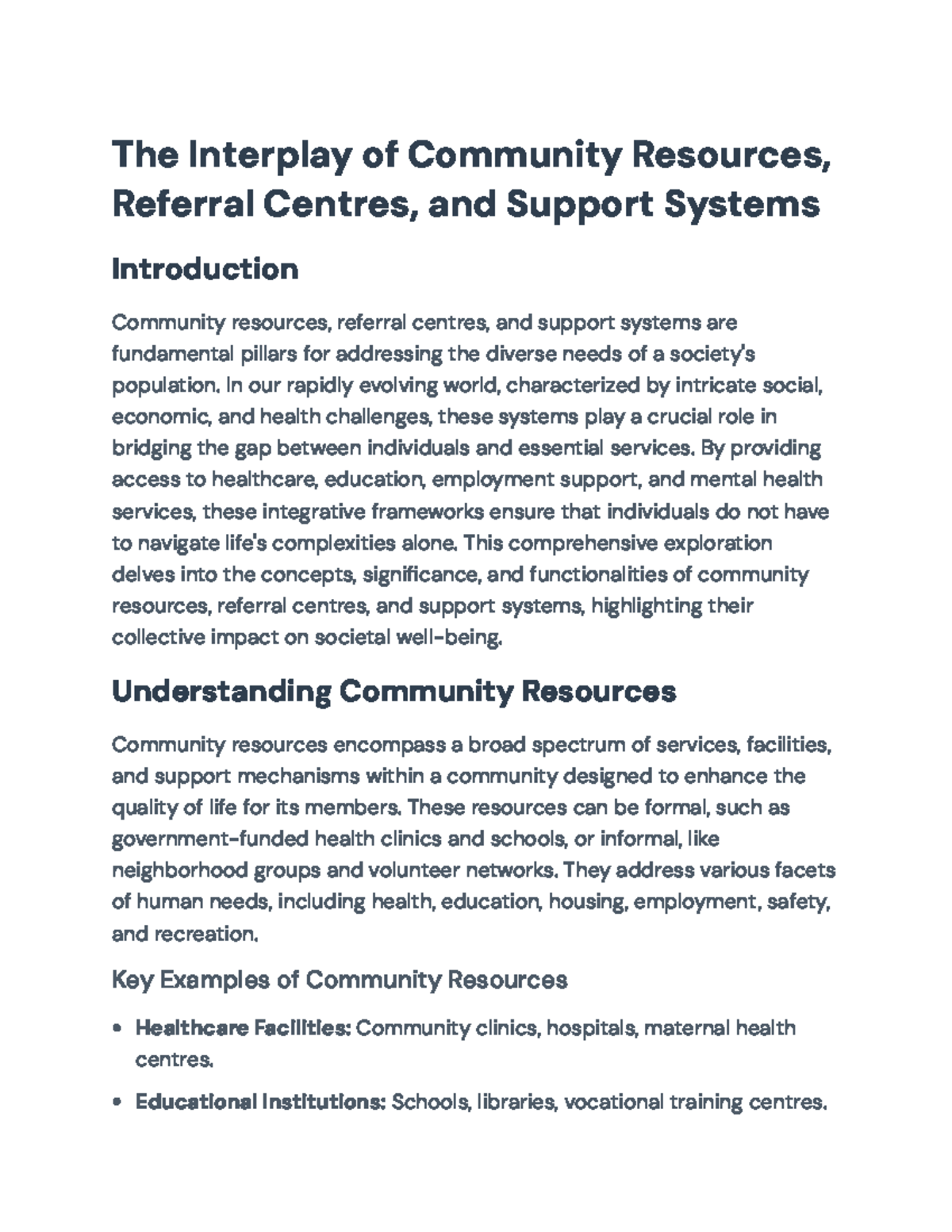 Enhancing Community Support: Resources, Referrals, and Resilience - The ...