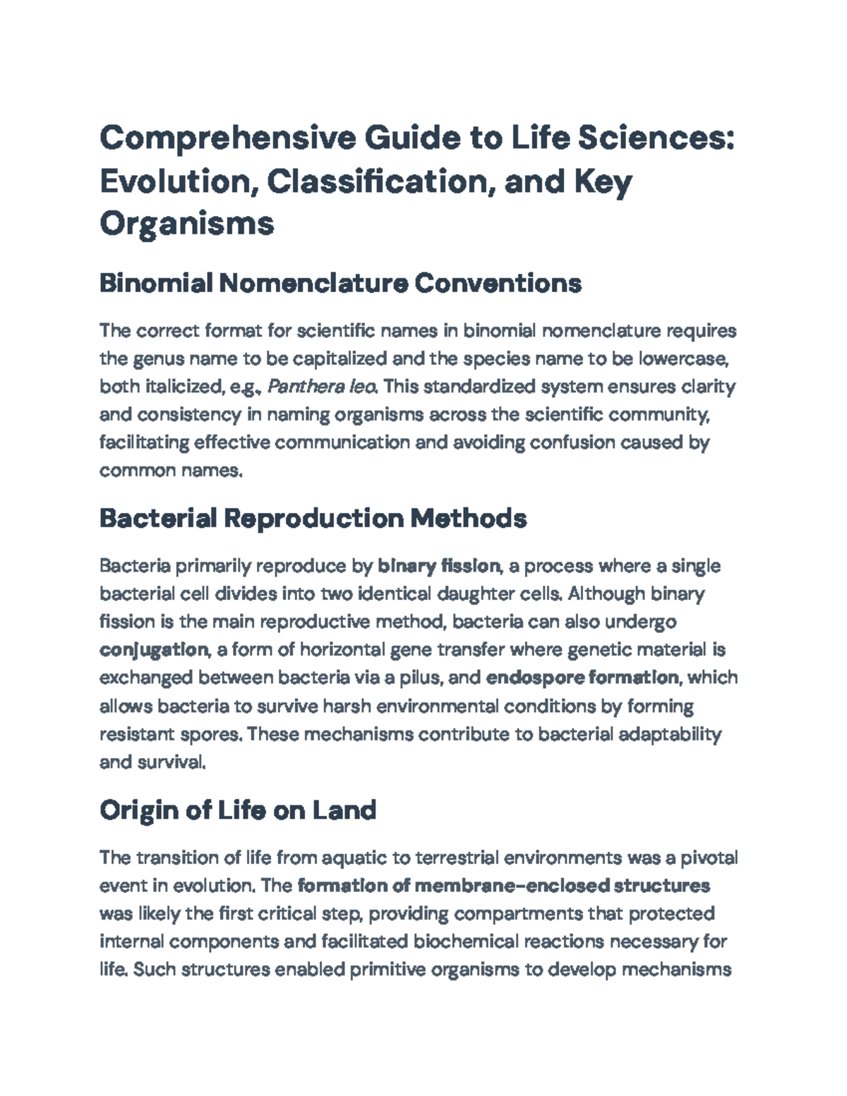 Comprehensive Guide to Life Sciences: Evolution & Classification ...