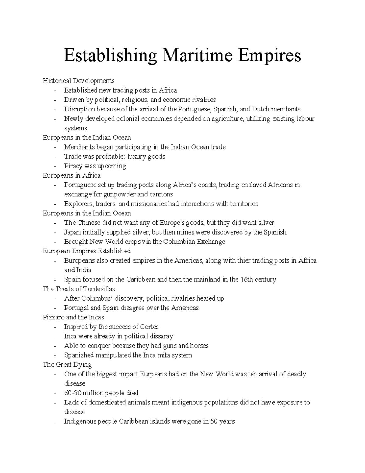 4.4 Establishing Maritime Empires: Trade, Rivalries, and Impact - Studocu