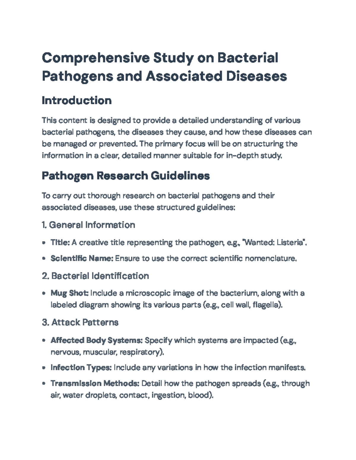 Comprehensive Study on Bacterial Pathogens and Diseases Overview ...