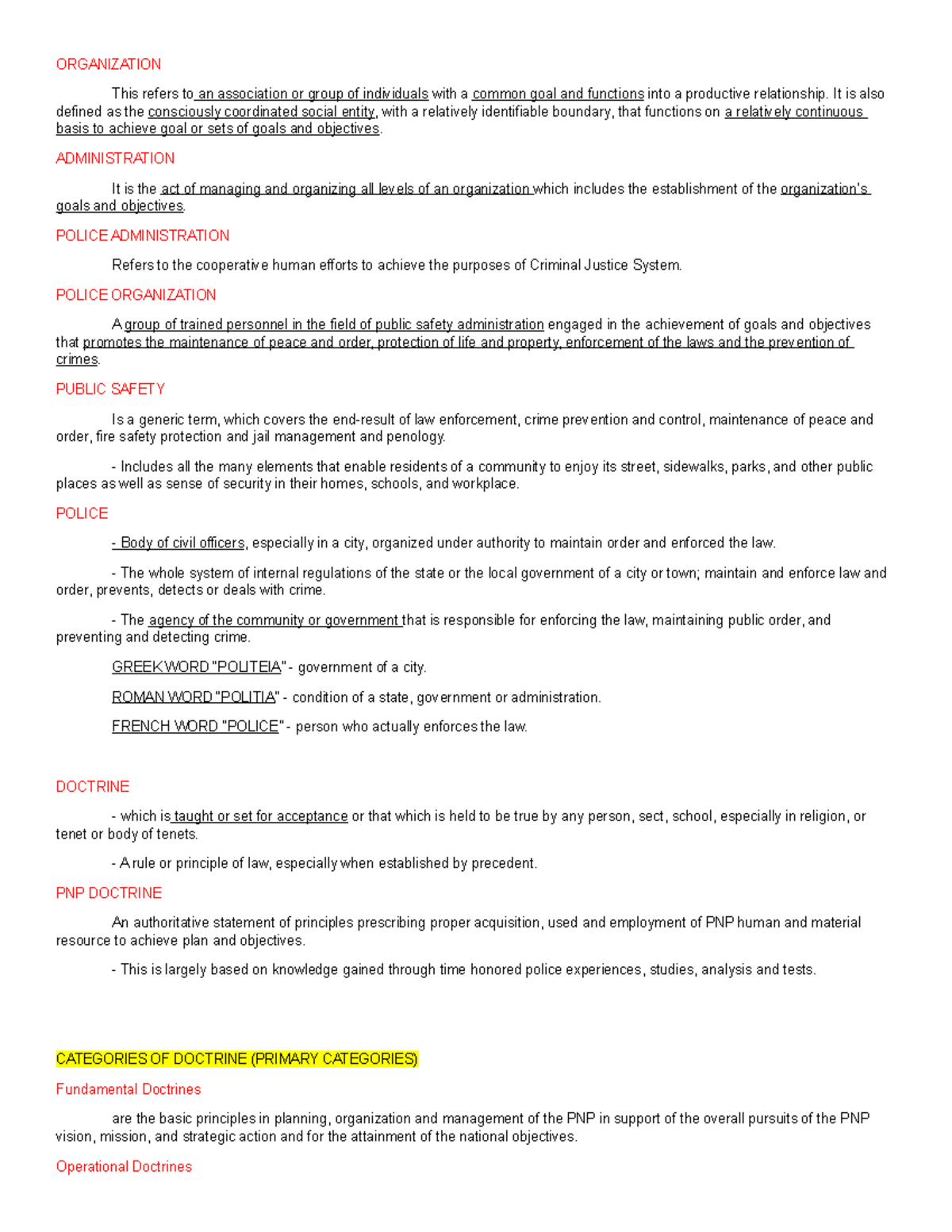 Comprehensive Overview of Police Org. & Admin. - Lead Reviewer (Lead1 ...