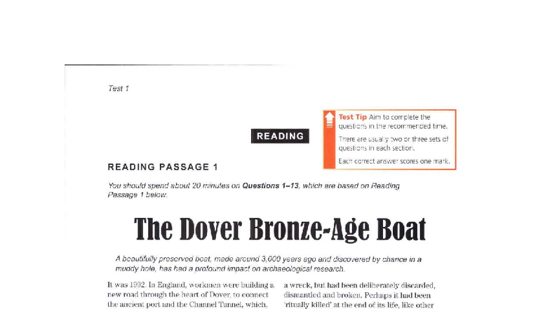 IELTS TO Guide Practice Test 1: Reading and Writing Strategies - Studocu