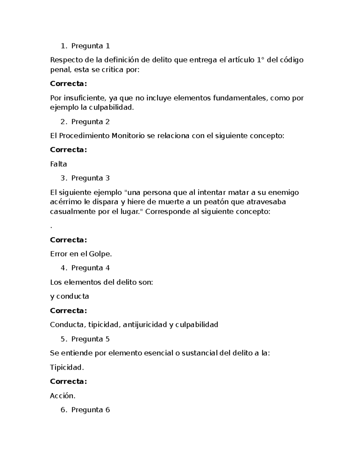 Prueba de Derecho Penal 2 - Preguntas y Respuestas Clave - Studocu