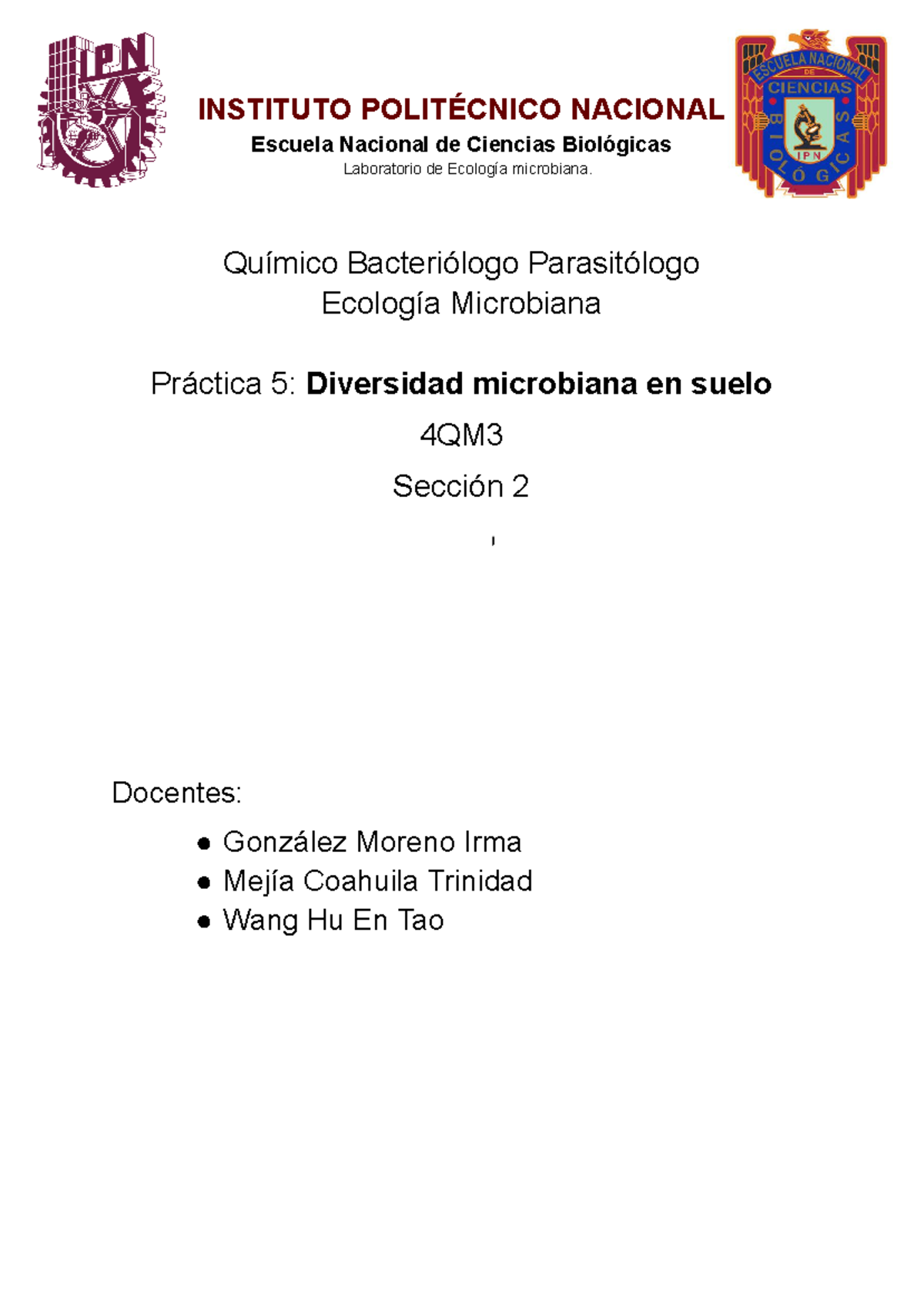 Práctica 5: Diversidad Microbiana en Suelo - Ecología Microbiana 4QM ...