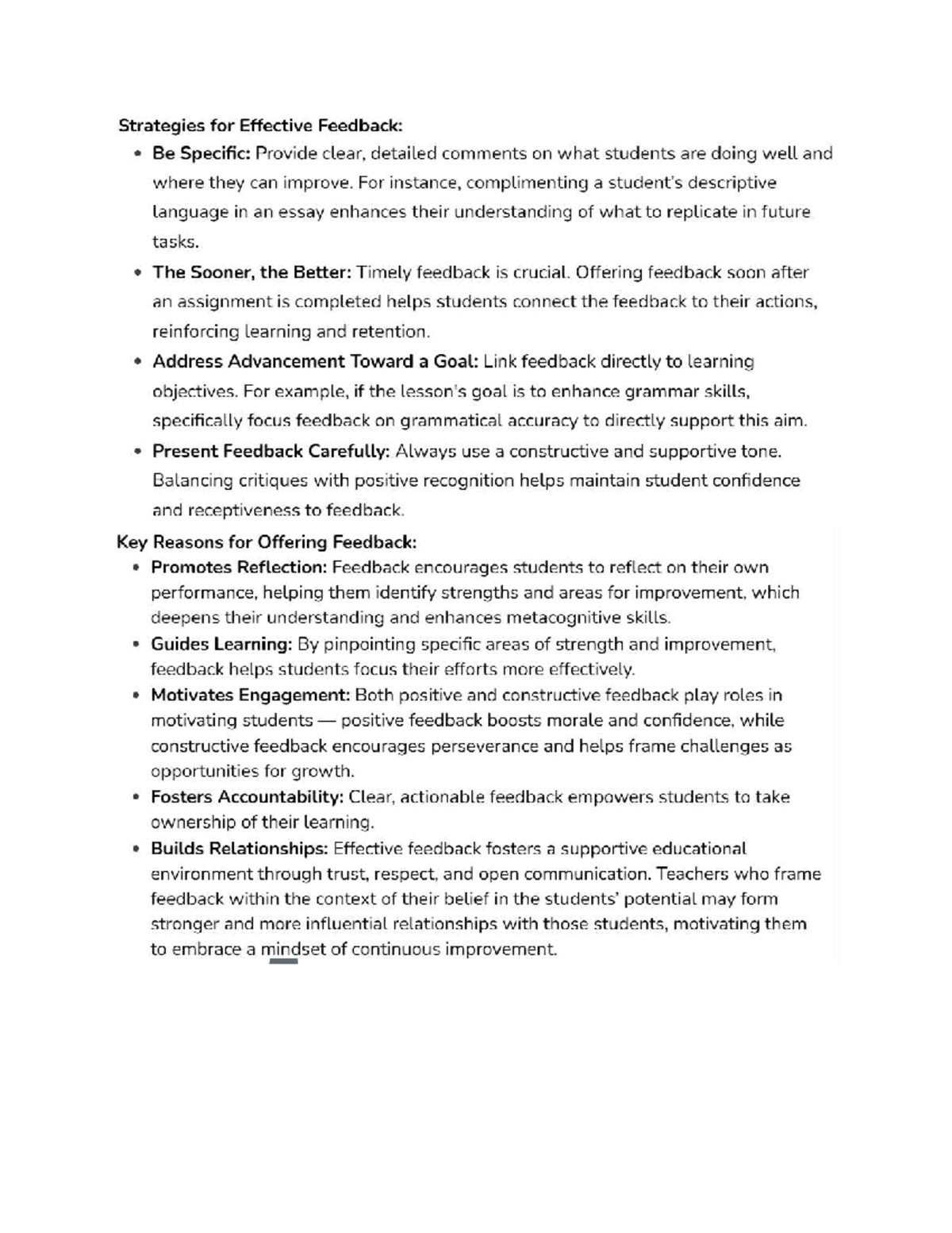 Effective Feedback Strategies: Enhancing Student Learning and Growth ...