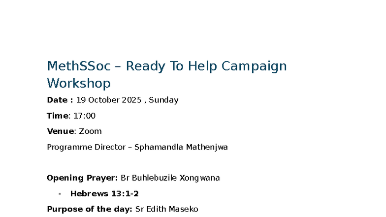 MethSSoc RTHC Workshop Notes - 19 Oct 2025, Zoom Session - Studocu