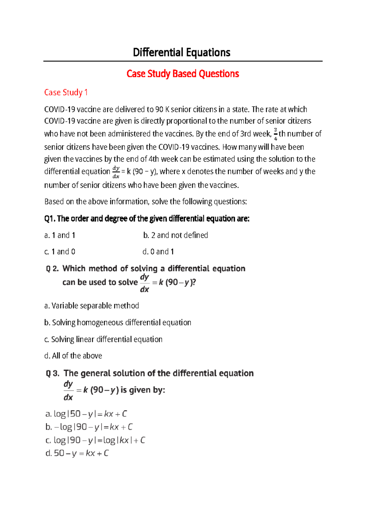 Differential Equations Case Study 1: Vaccine Distribution Analysis ...