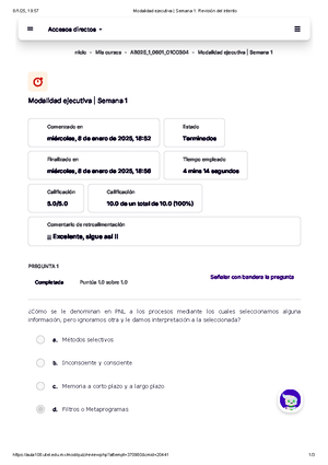 Programacion Neurolinguistica Modalidad de exámenes Semana 4 ...