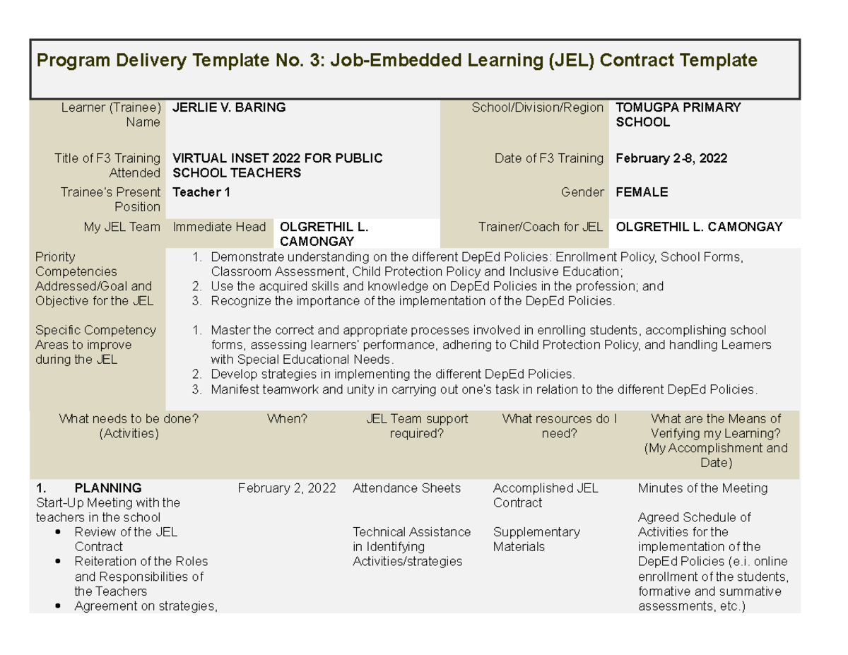 JEL Contract Template for Virtual Inset 2022 - Tomugpa Primary School ...