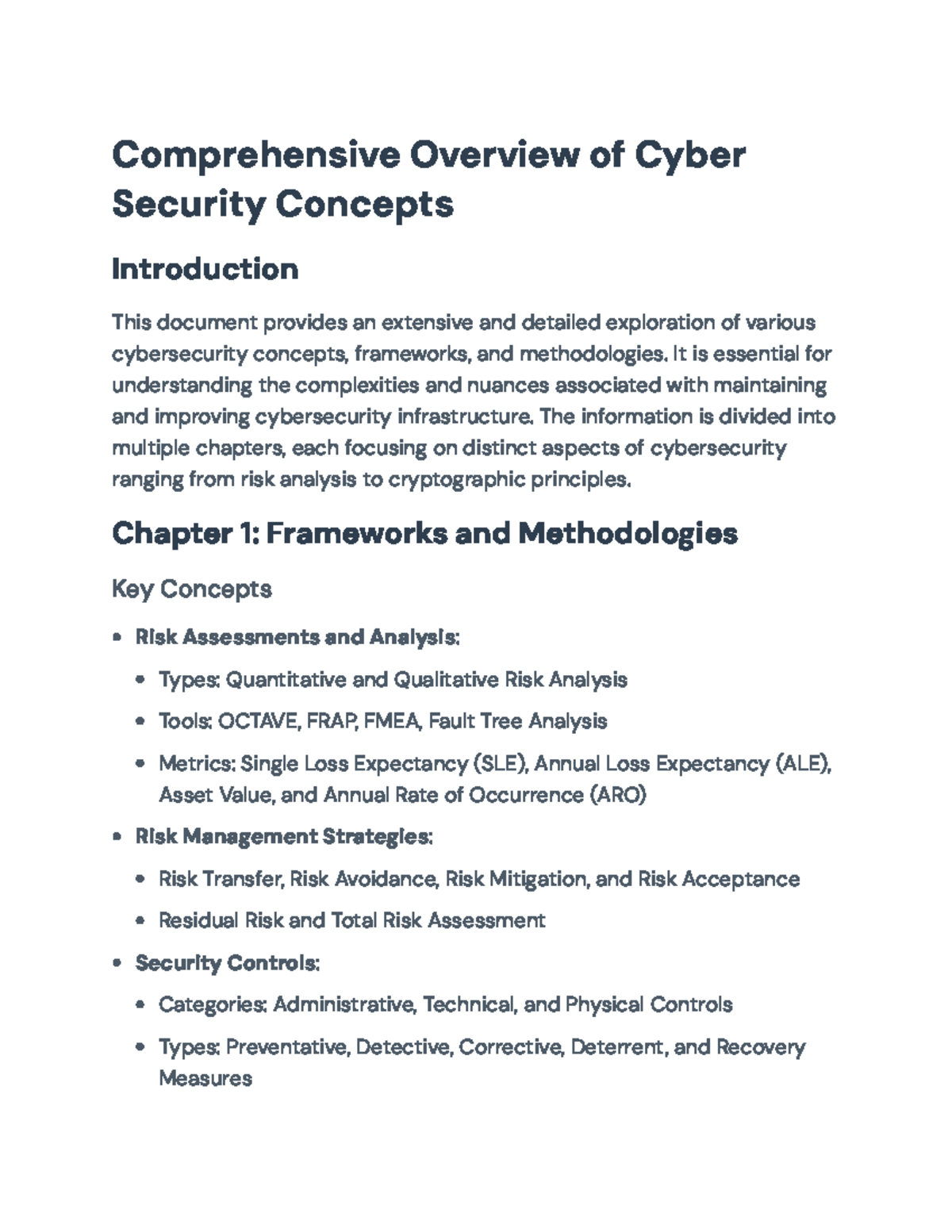 Comprehensive Overview of Cybersecurity Concepts (Course Code: CS101) - Comprehensive Overview ...