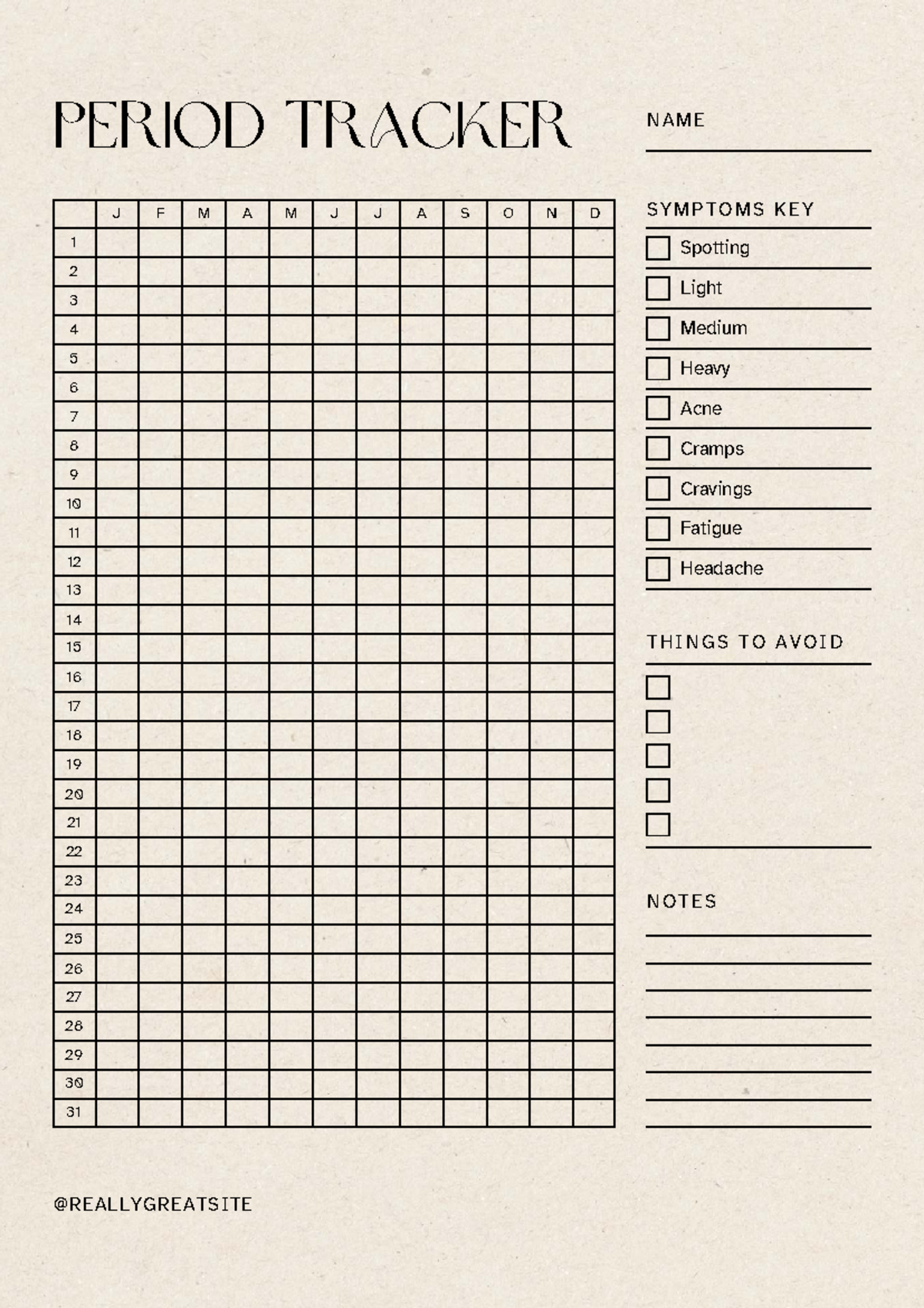 Brown Minimalist Period Tracker Document A4 - Computer Science SL ...