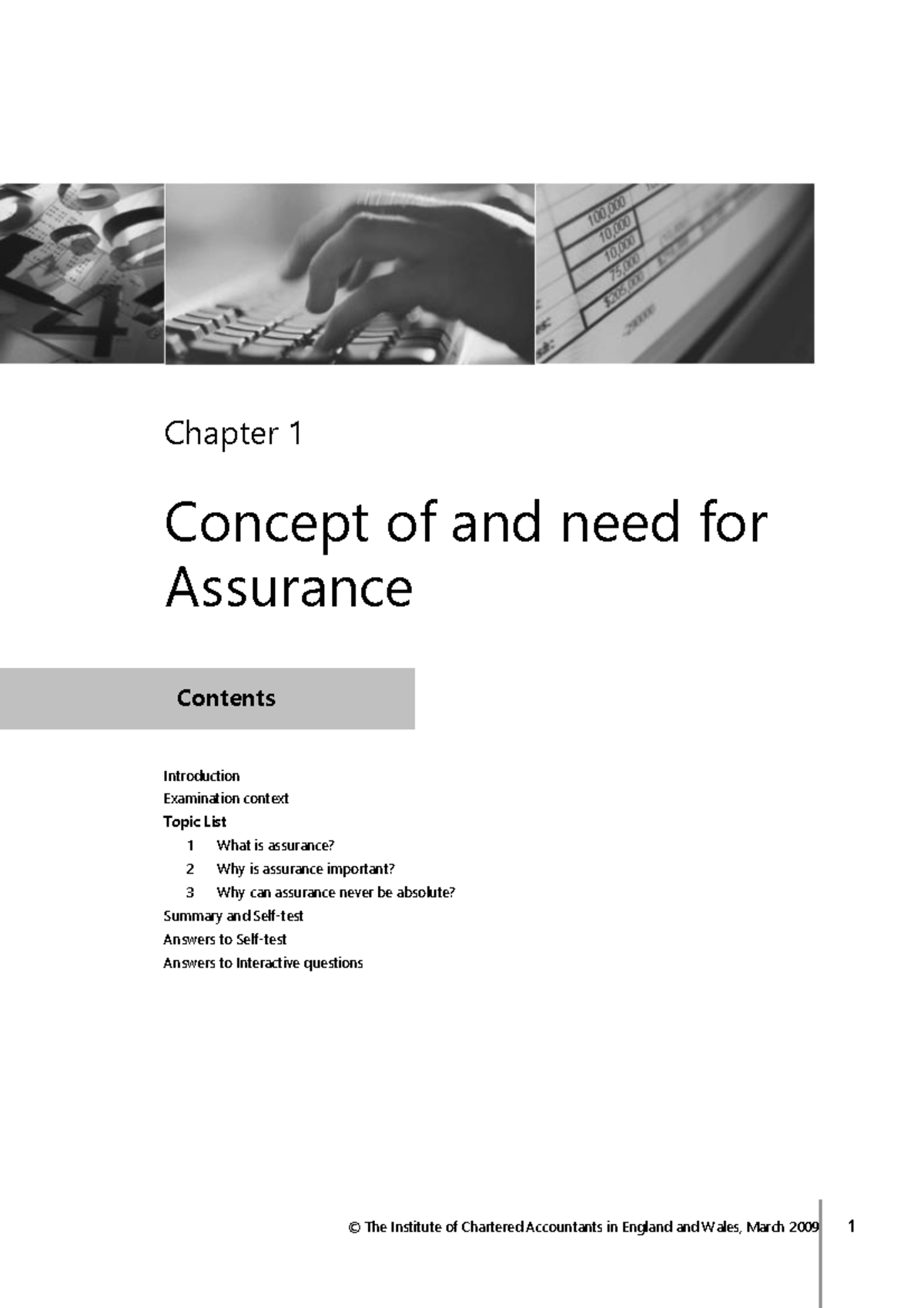 Chapter 1: Understanding the Concept and Importance of Assurance - Studocu