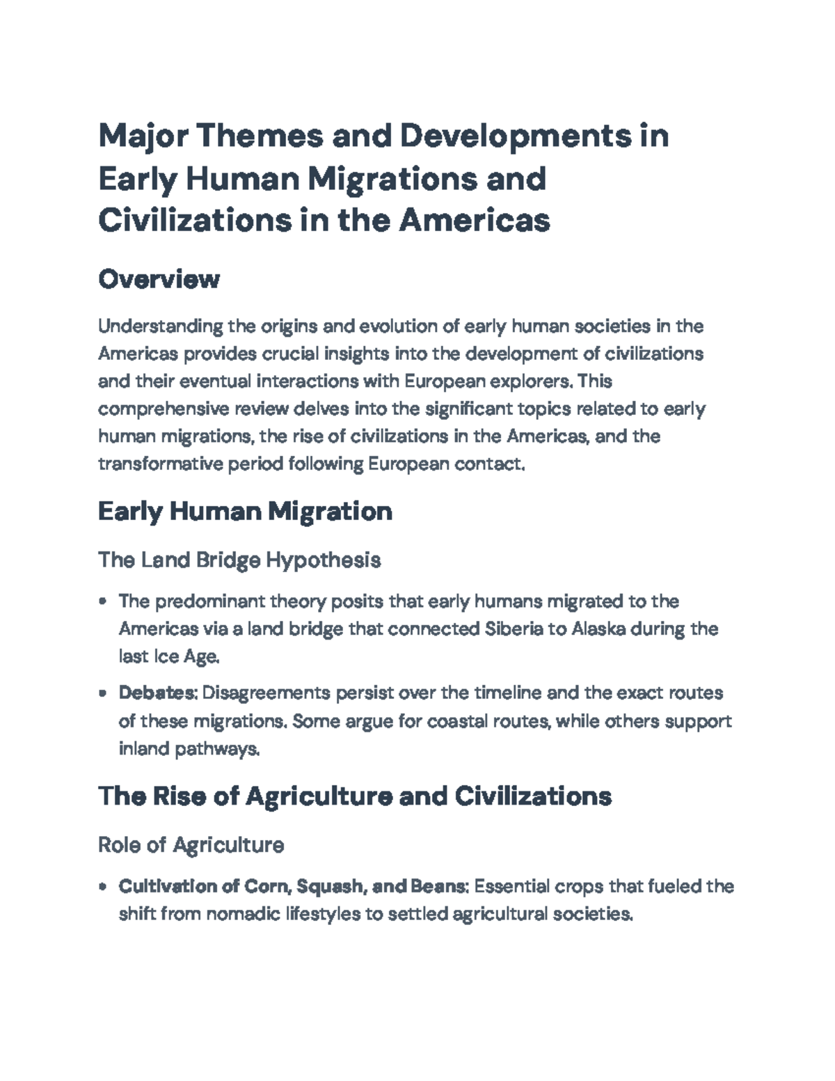 Exploring Early Human Migrations and Civilizations in the Americas ...