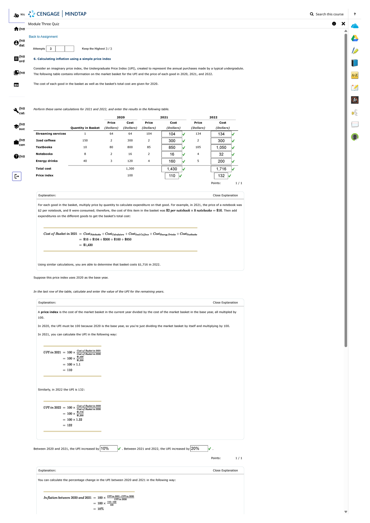 Module 3 quiz question 6 - Points: 1 / 1 Close Explanation Close Explanation Points: 1 / 1 Close ...