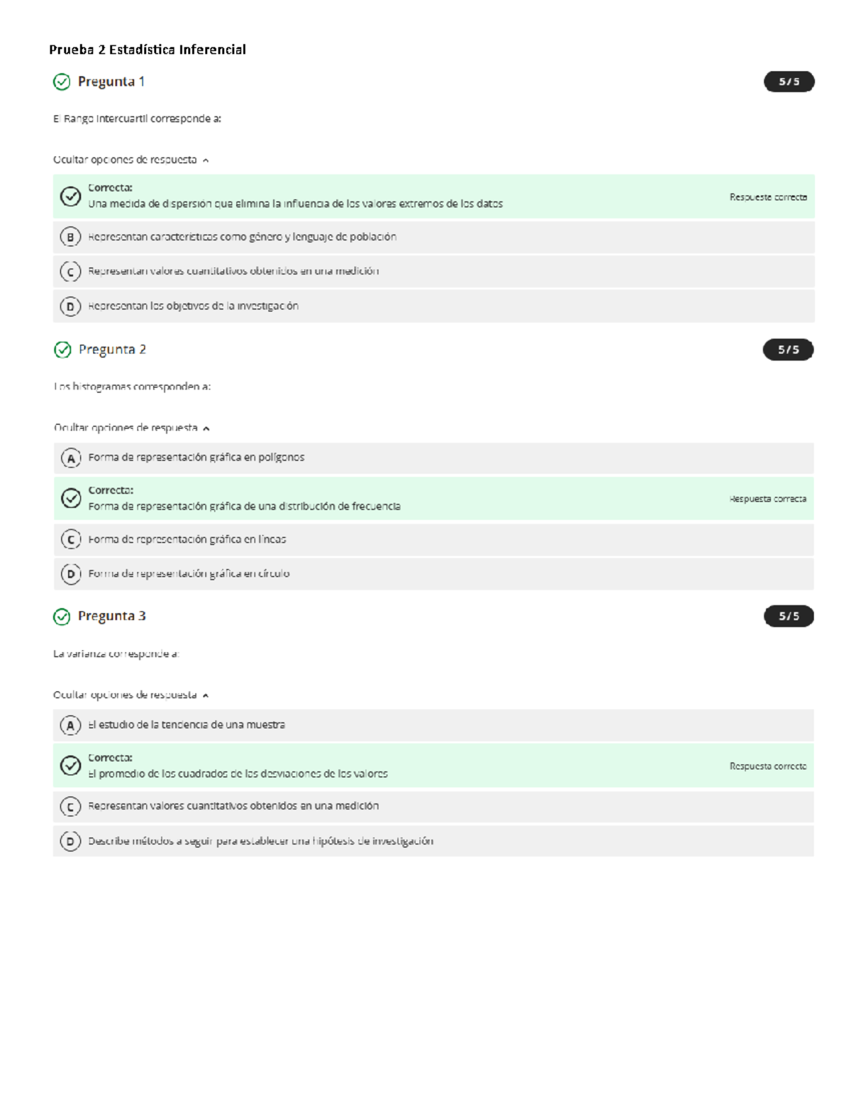 Prueba 2 - Estadística Inferencial: Preguntas y Respuestas - Studocu