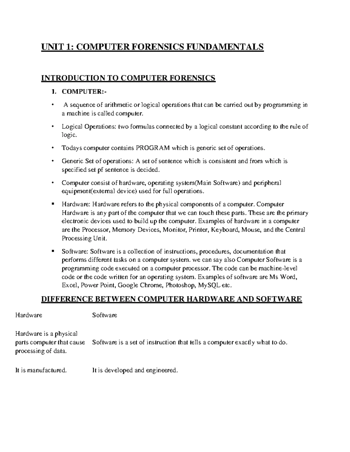 Cyber Forensics Lecture Notes Unit 3 I Syllabus Introduction Computer Forensics