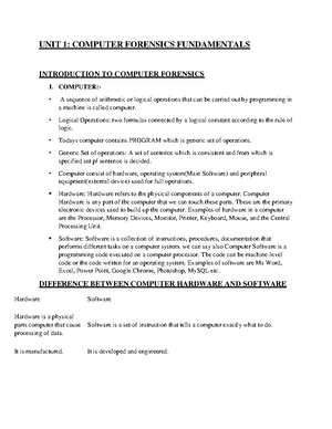 Cyber Forensics - Lecture notes - UNIT 3 I Syllabus: - Introduction ...