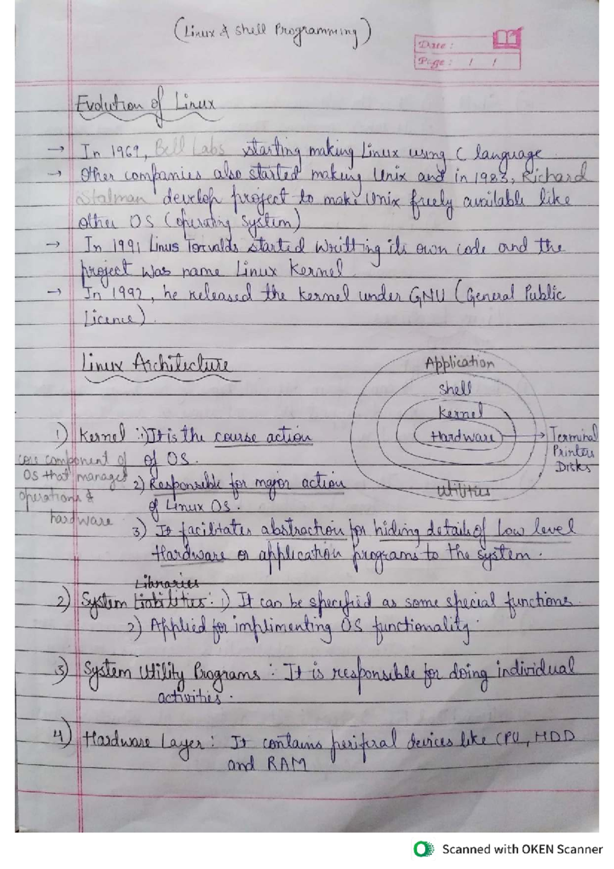 Linux Shell Programming Notes: Evolution and Commands Overview - Studocu