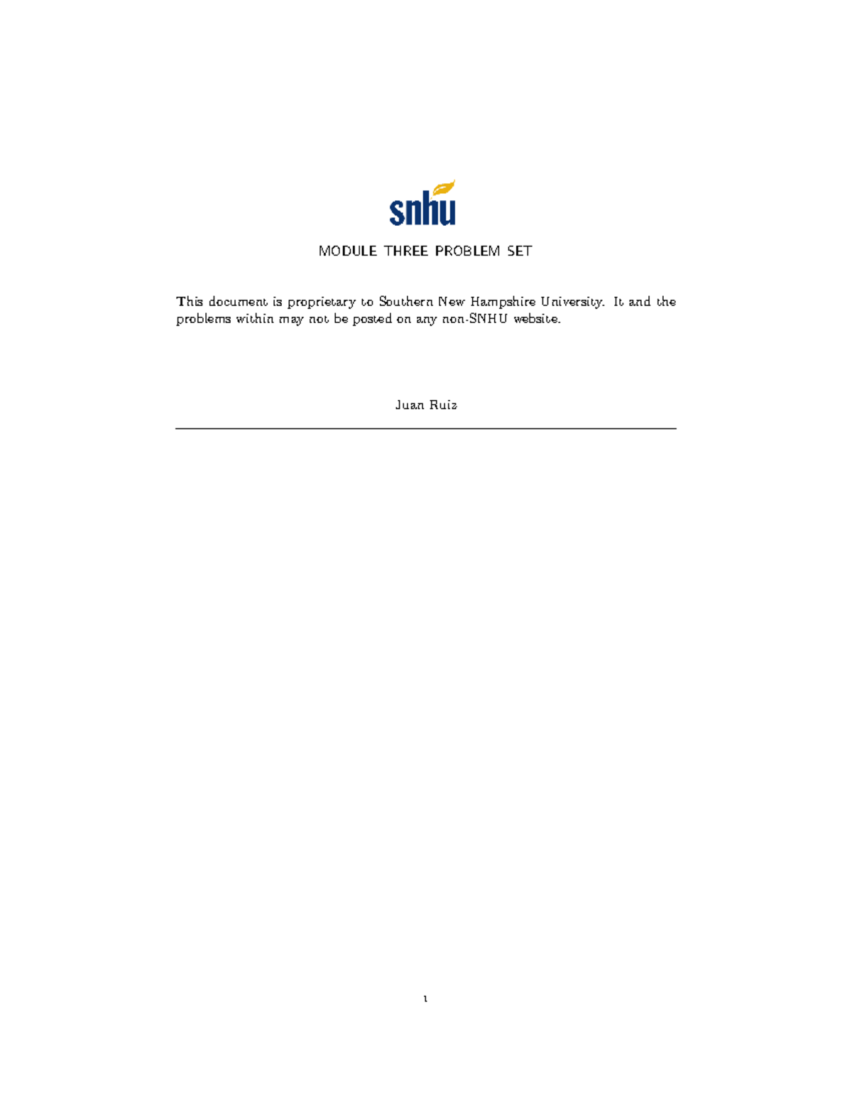 Module 3 Problem Set Solutions - SNHU - Studocu