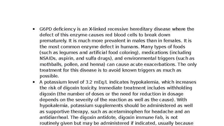G6PD Deficiency: Understanding Causes, Symptoms, and Management - Studocu