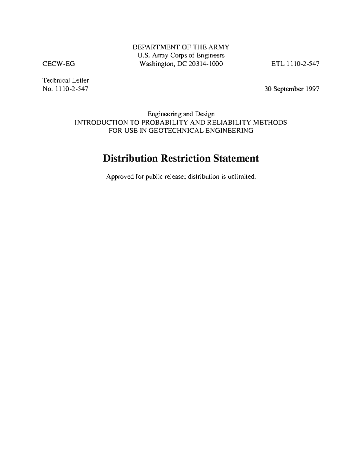 ETL 30 Sep 95: Introduction to Probability & Reliability in ...