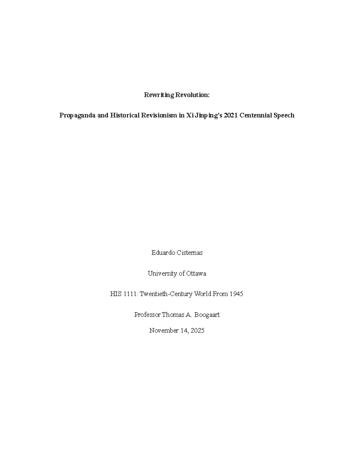 HIS Essay: Analyzing Xi Jinping's 2021 Centennial Speech and Propaganda ...