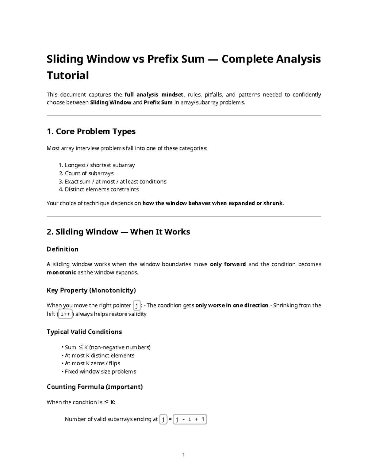 Sliding Window vs Prefix Sum: Complete Analysis Tutorial - Studocu