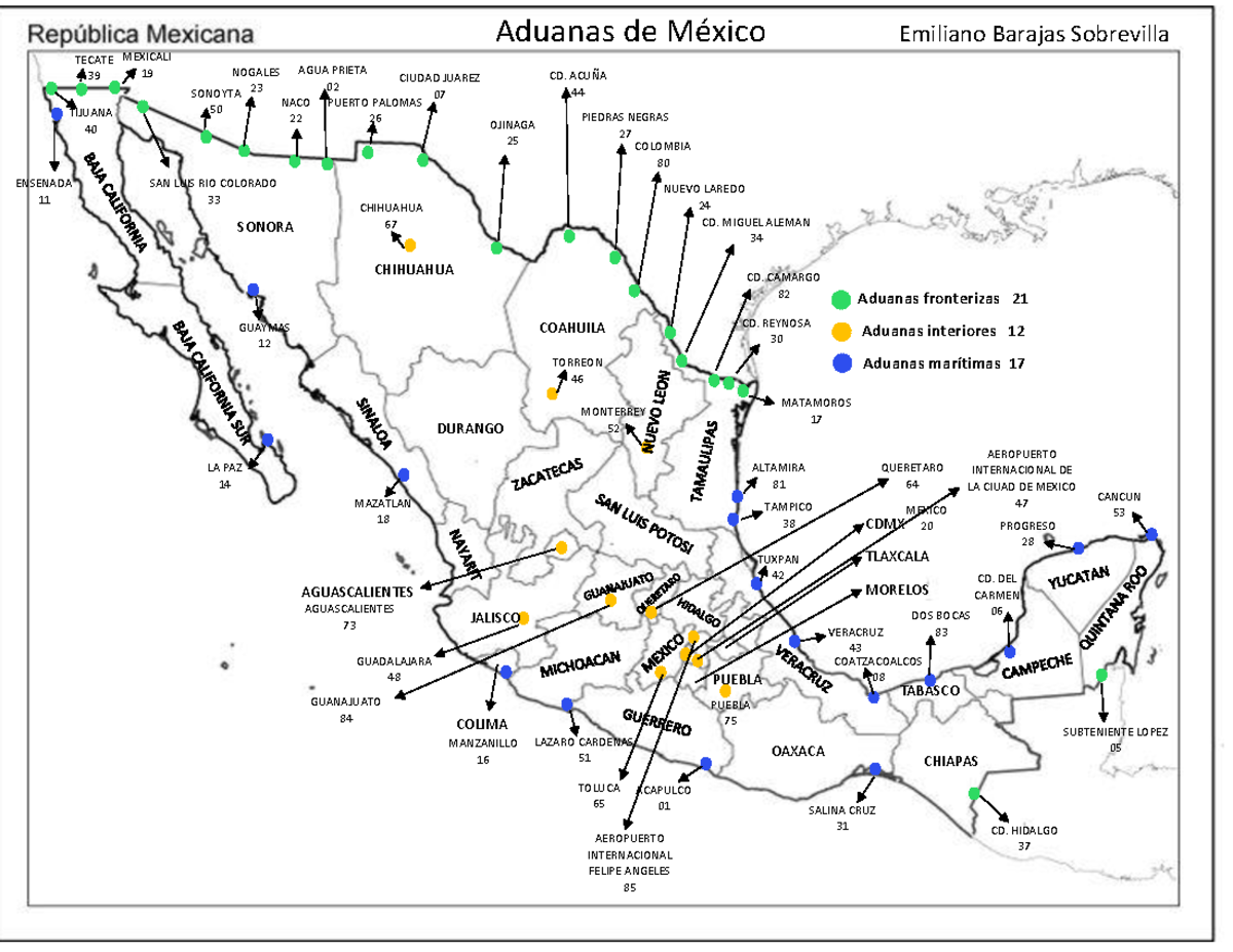 MAPA - Mapa aduanas - Aduanas de México Emiliano Barajas Sobrevilla ...