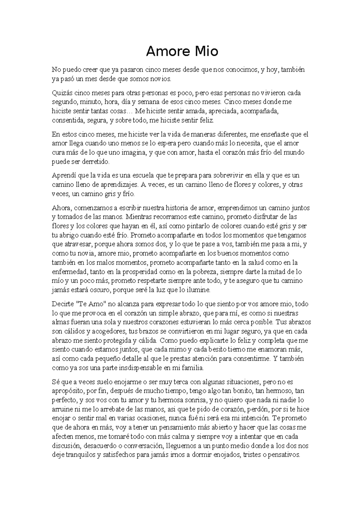 Amore Mio: Reflexiones de Amor y Compromiso - Bkkb - Studocu