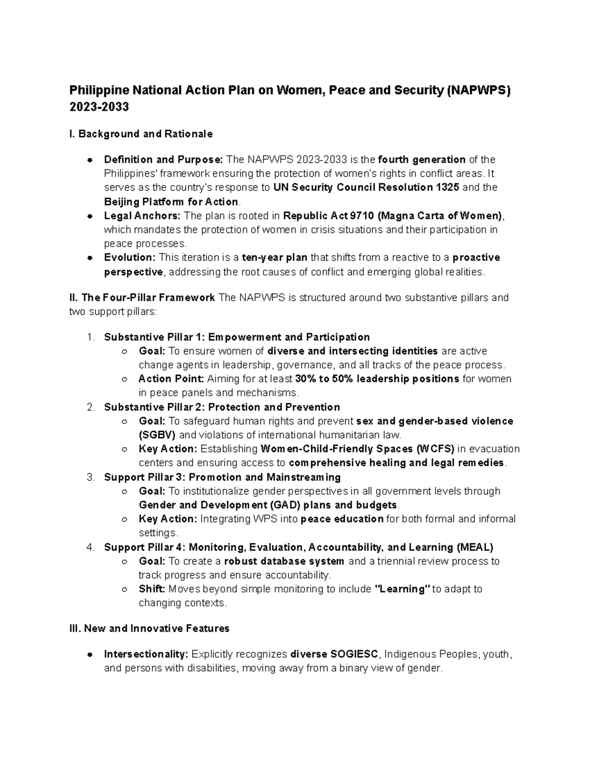 Philippine National Action Plan on Women, Peace & Security (NAPWPS ...