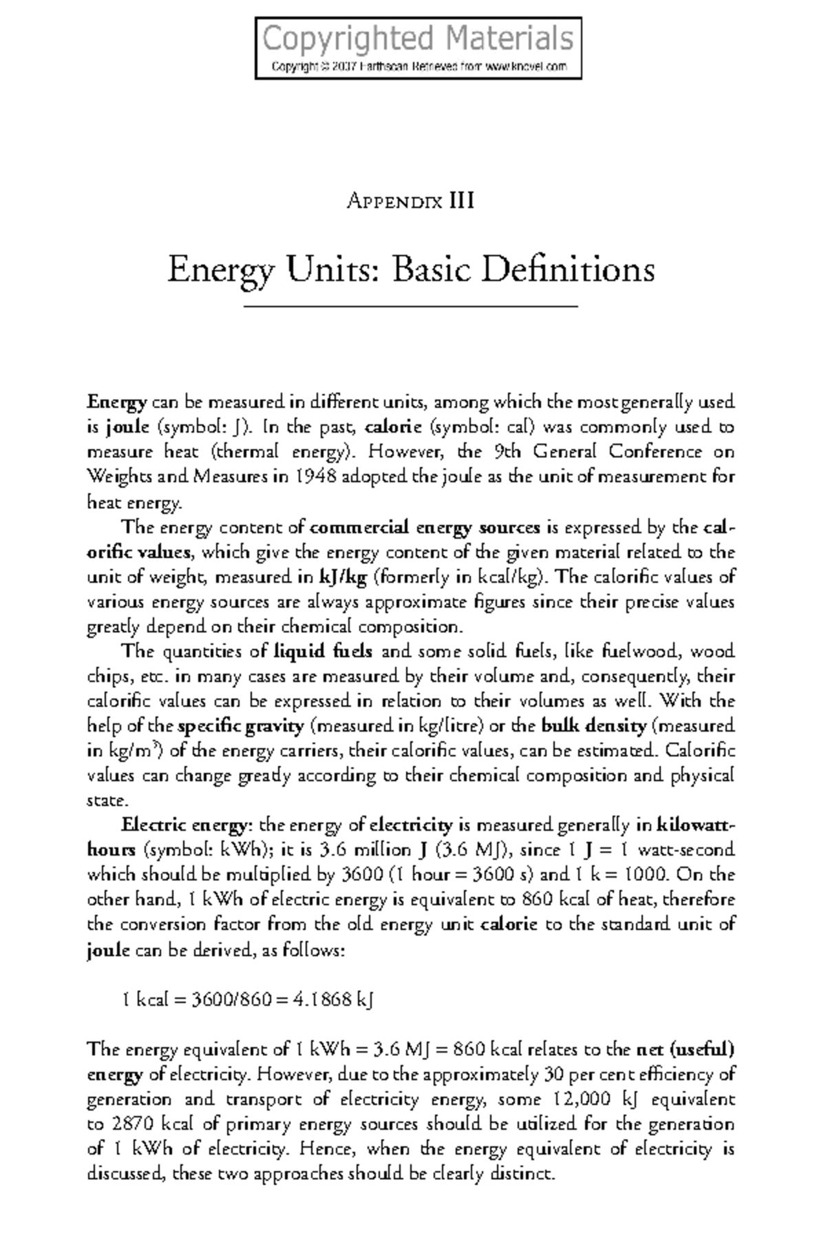 Energy Units Basic Definitions - A III Energy Units: Basic Definitions ...