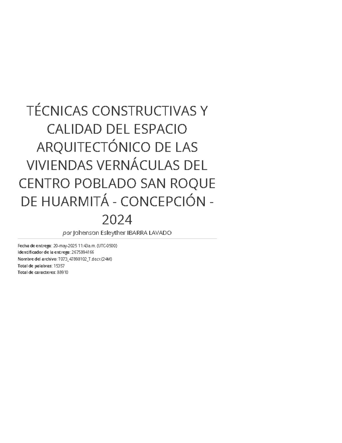 T073: Informe de Similitud sobre Técnicas Constructivas 2024 - Studocu