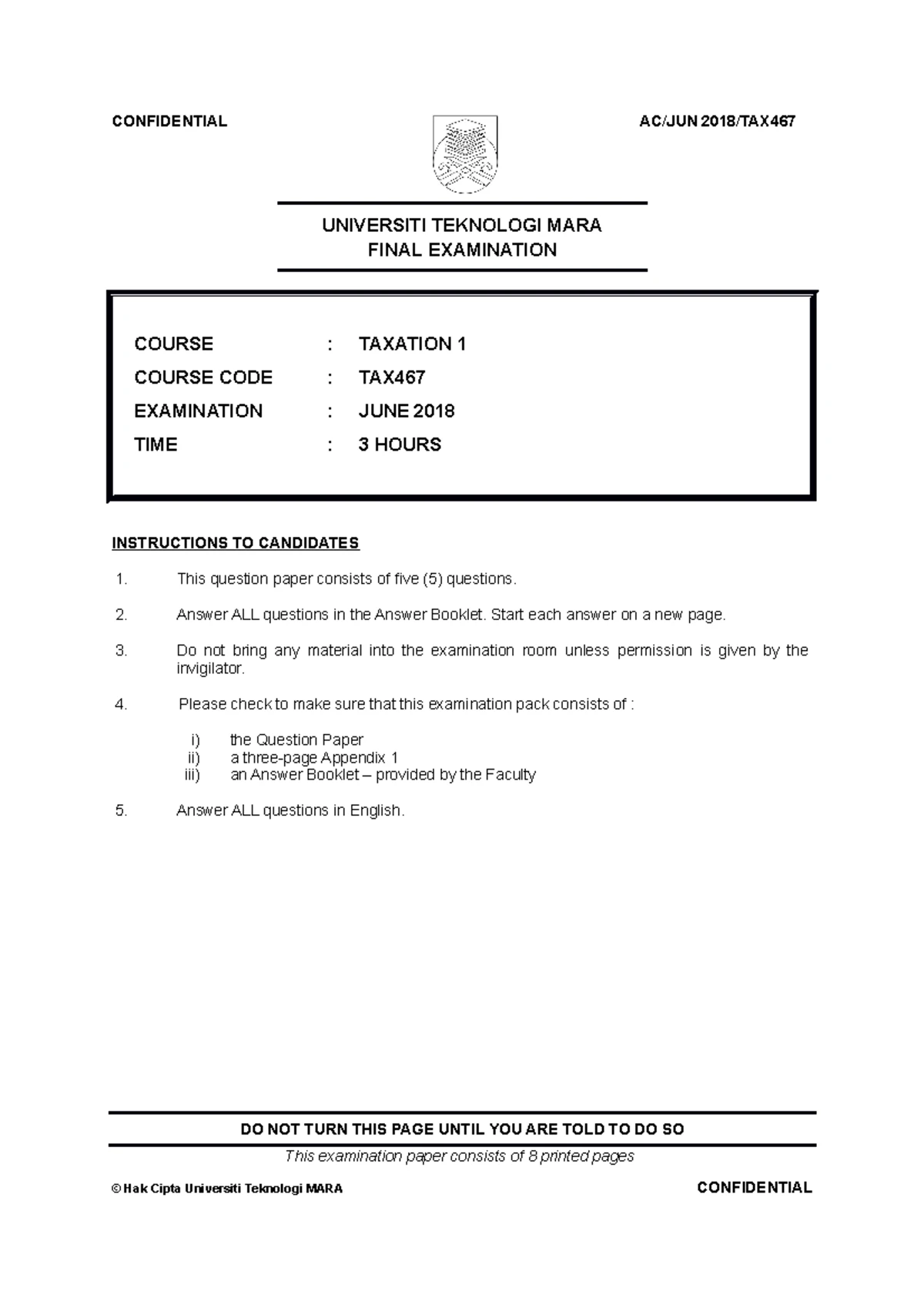 TAX267 FORM B 2023 - Individual Business Tax Return Guide - Studocu