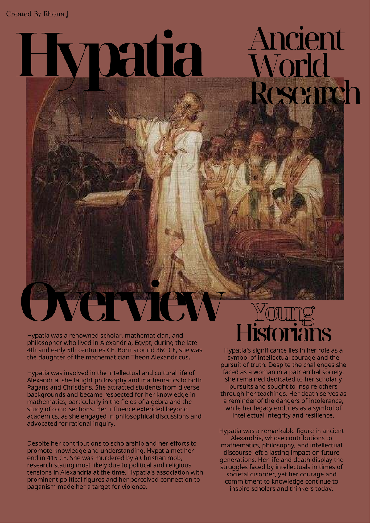 Hypatia: Pioneering Female Scholar in Ancient History (355 CE) - Studocu