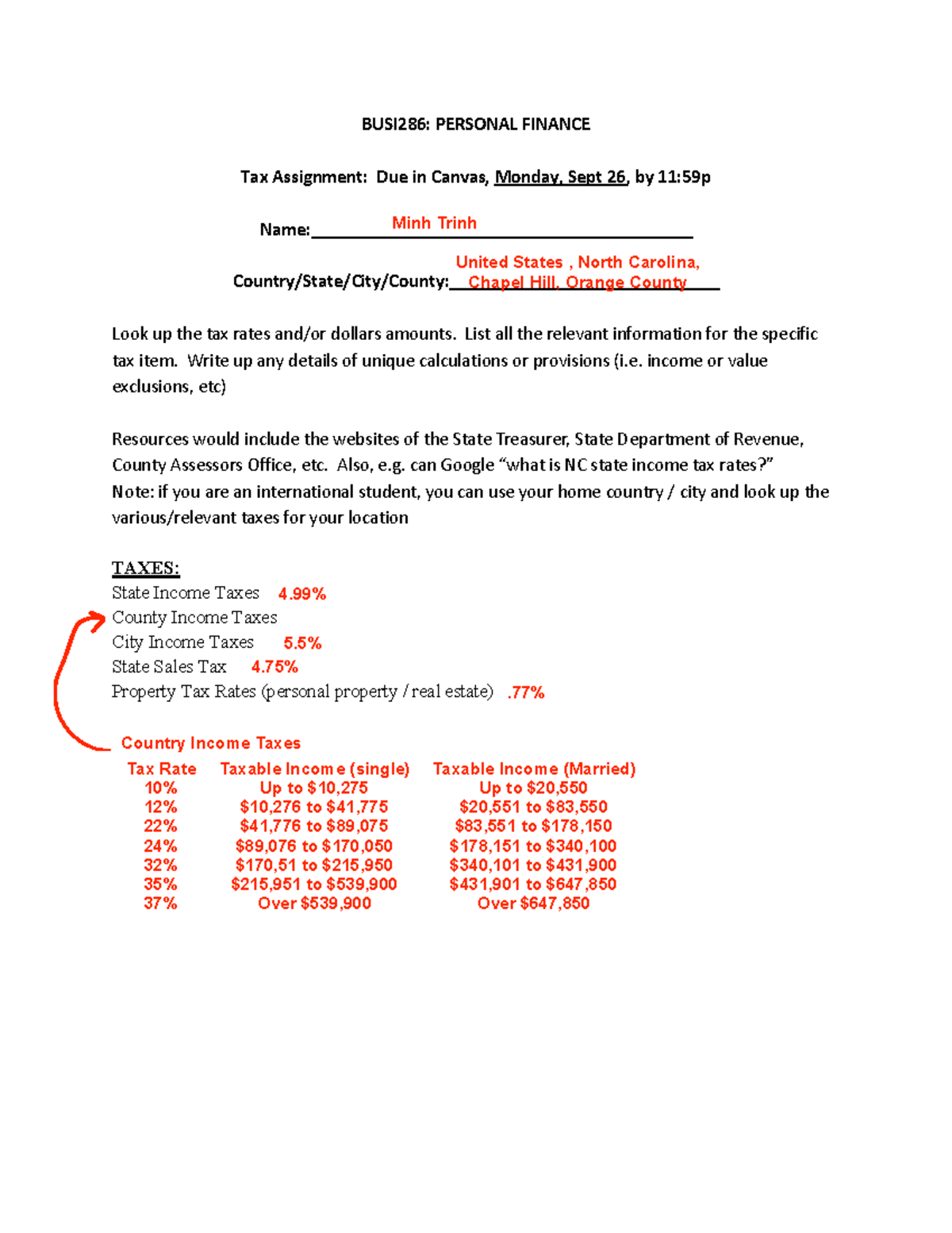 BUSI 286 Personal Finance Tax Assignment Details and Guidelines - Studocu