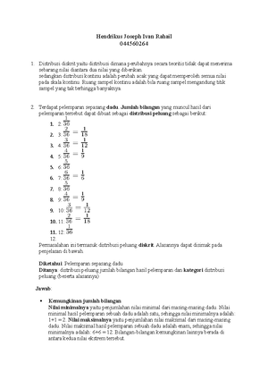 Metode Statistik I - SATS4121 - Studocu