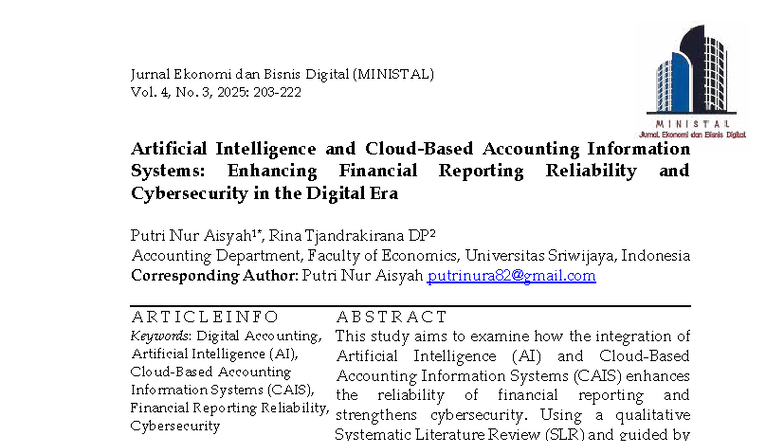 Artificial Intelligence and CAIS: Enhancing Financial Reporting ...