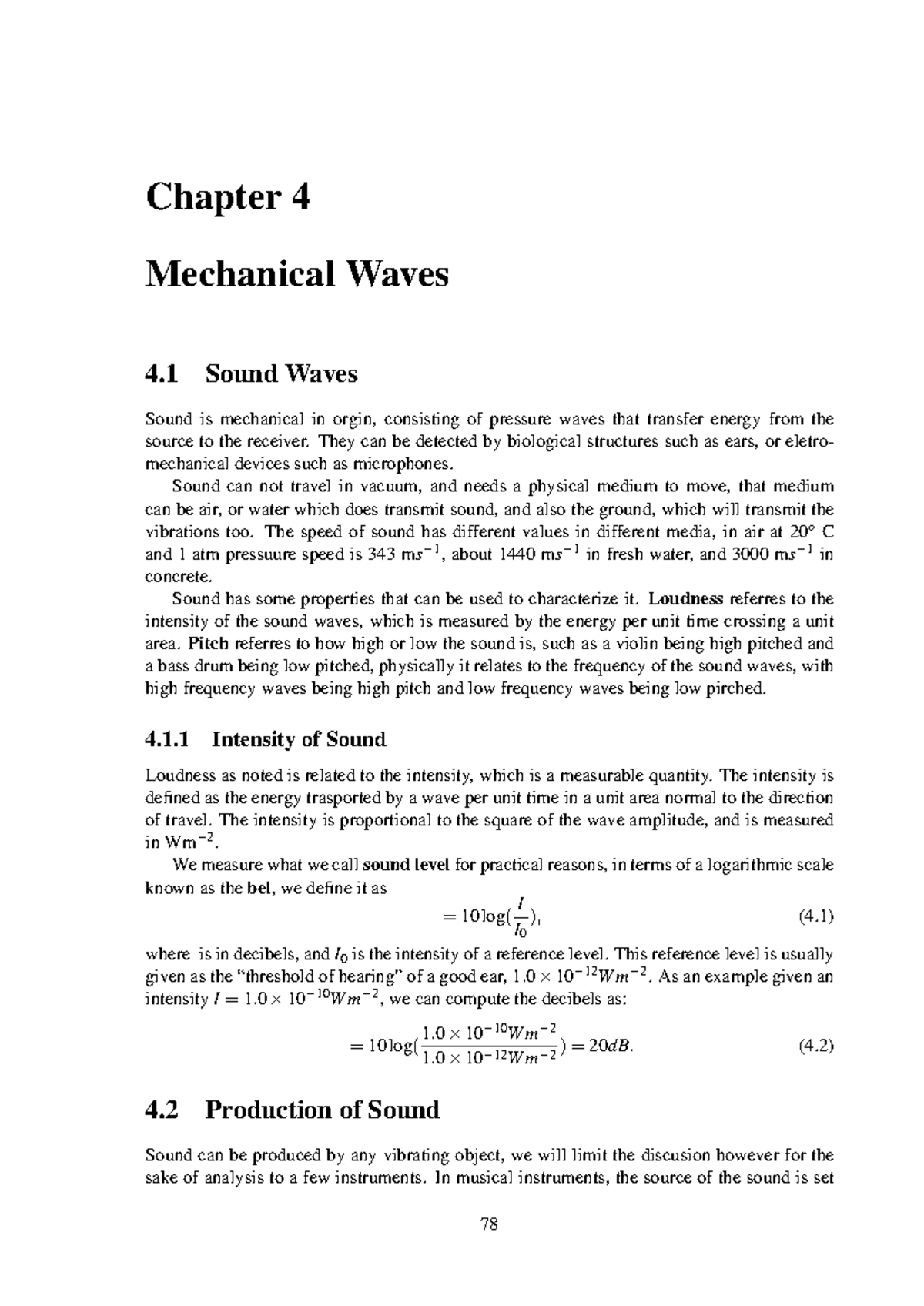 Mechnot - notes - Chapter 4 Mechanical Waves 4 Sound Waves Sound is ...