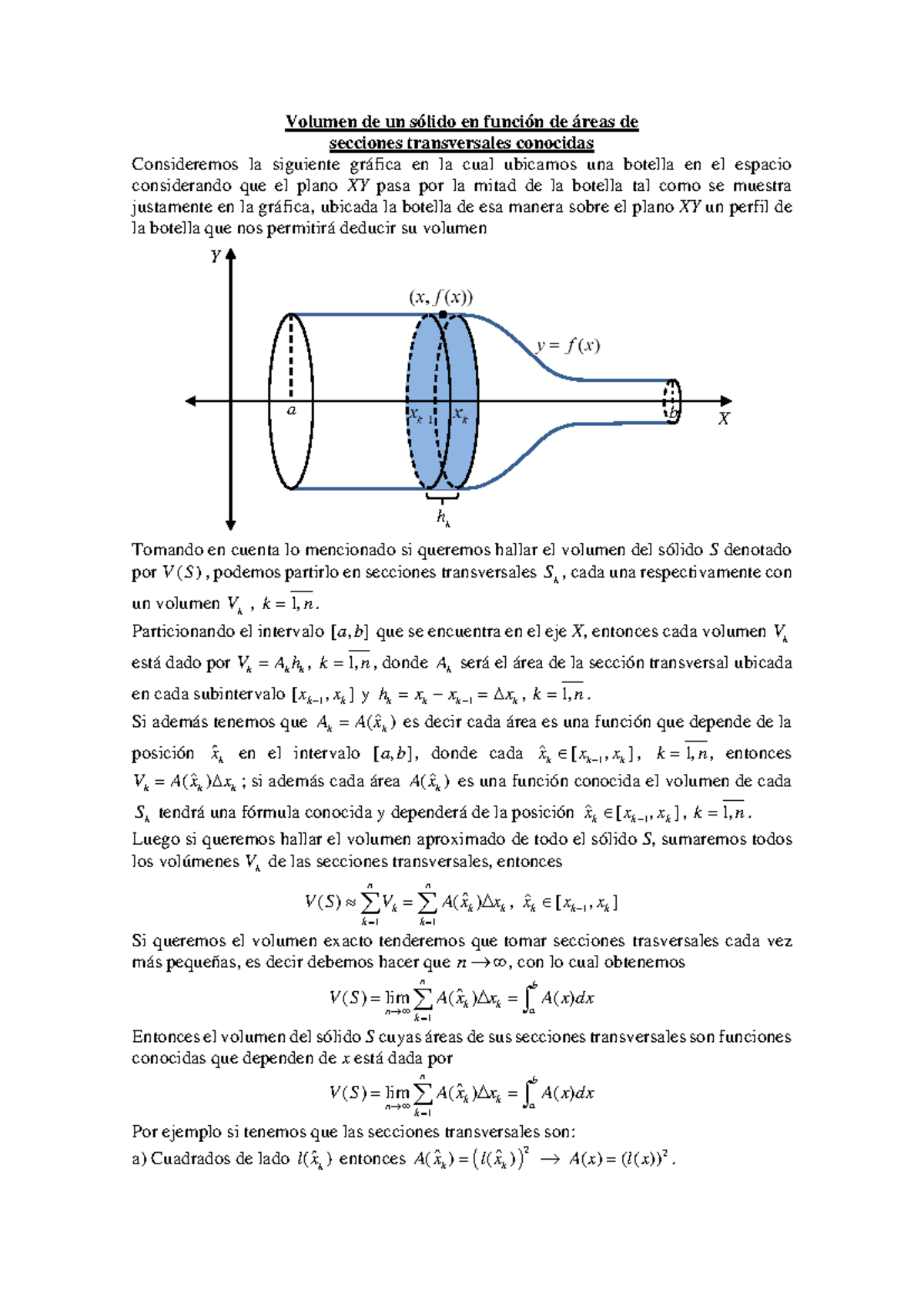 Volúmenes de Sólidos a partir de Secciones Transversales - Cálculo ...