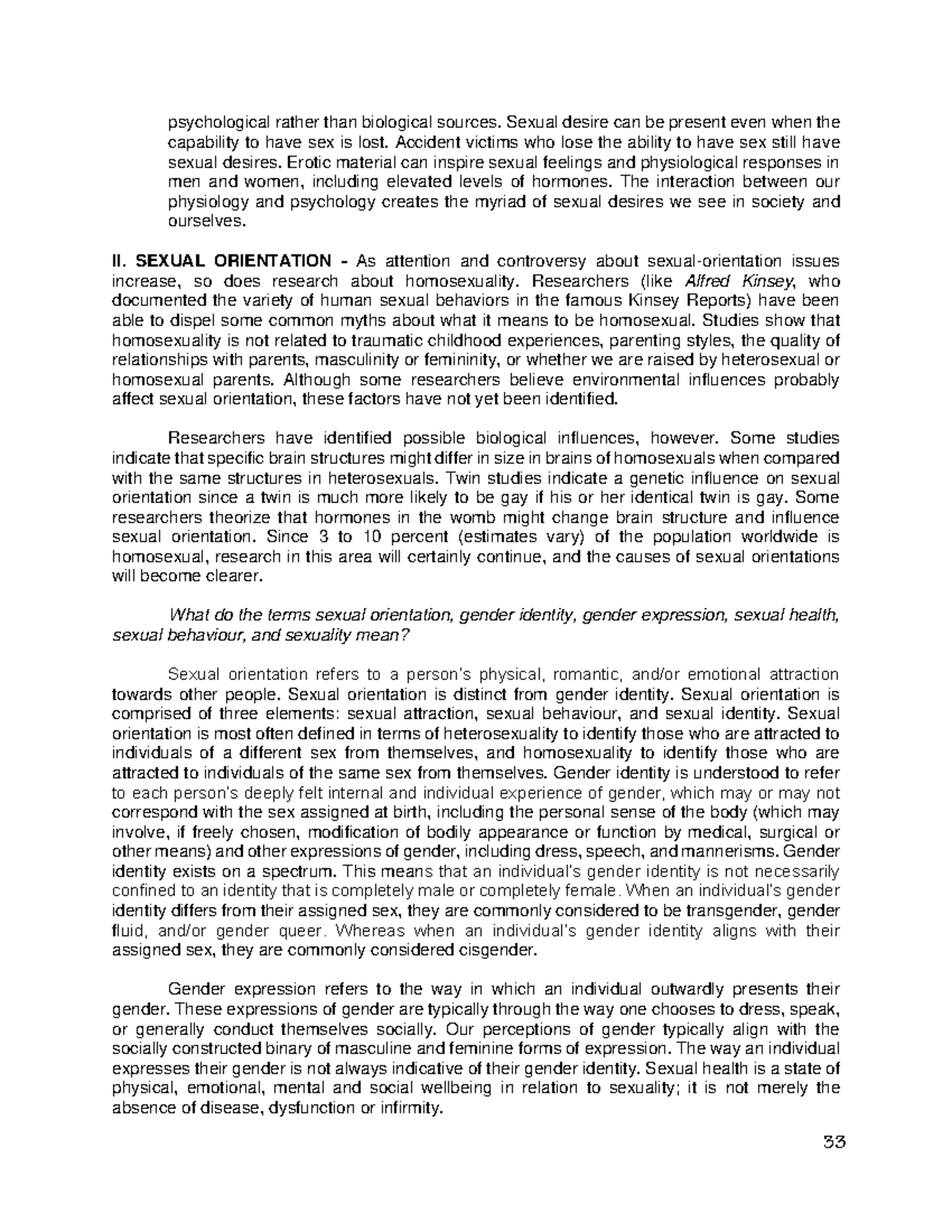 UTS PSY 101 Lecture Notes: Psychological Sources of Sexual Desire - Studocu