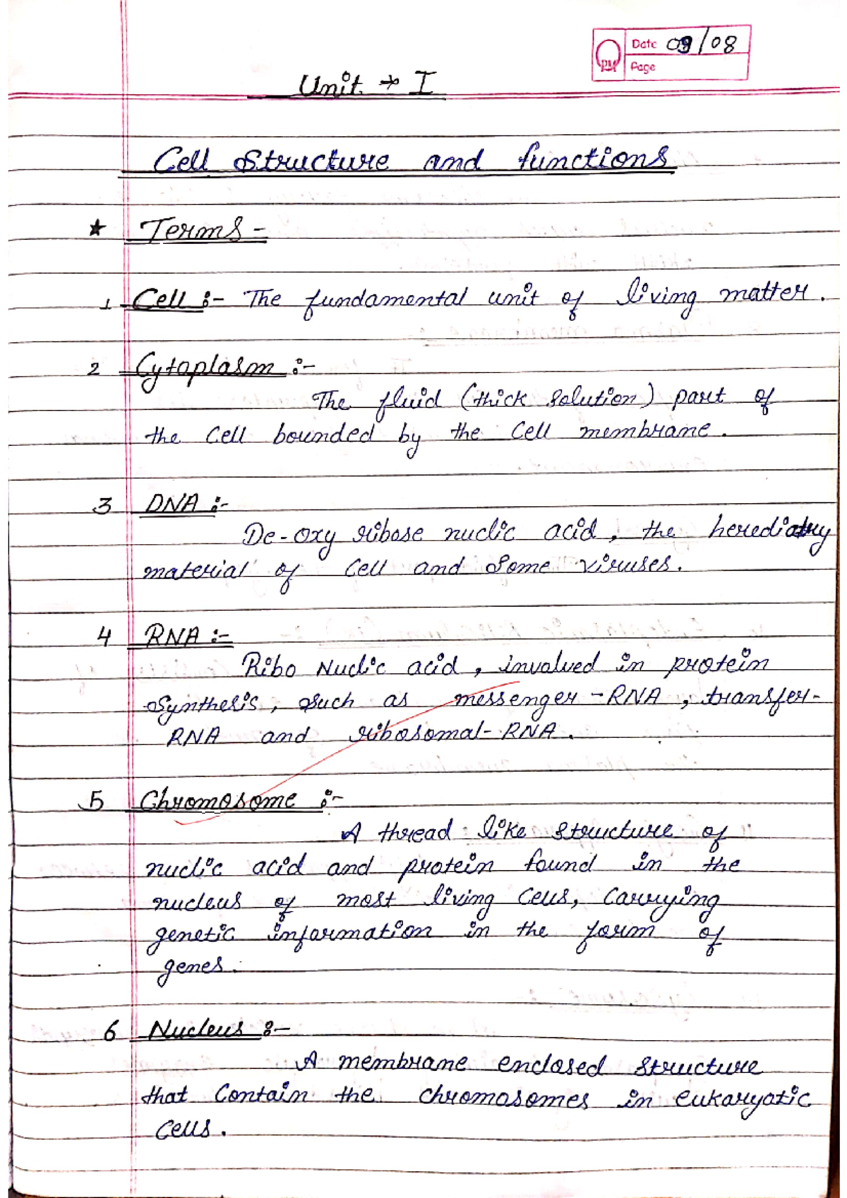 Biochemistry Unit 1 Notes - Essential Cell Structure for Nursing ...